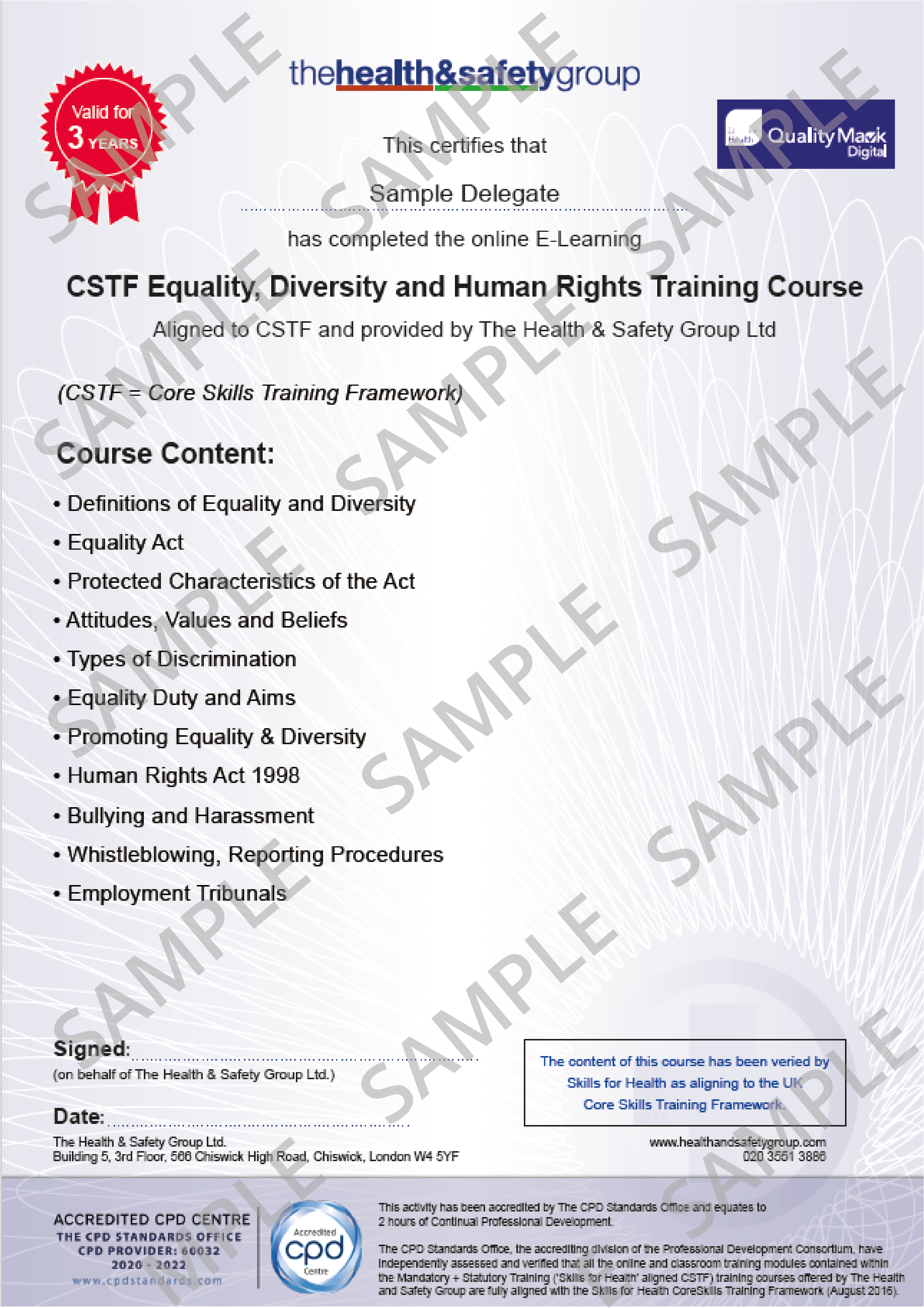 CSTF Equality, Diversity and Human Rights